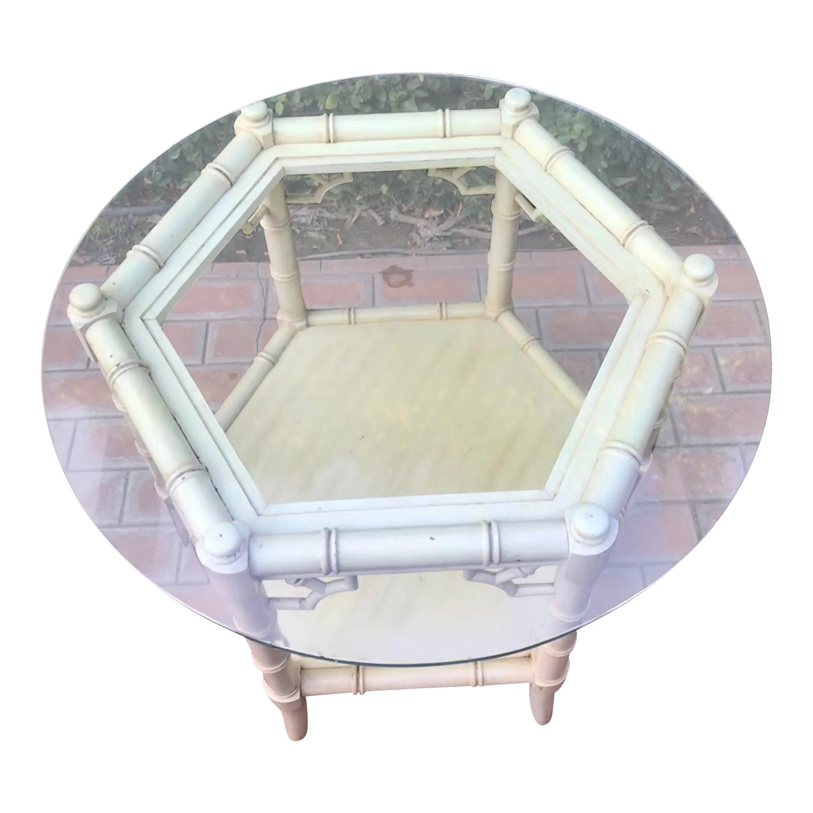 Late 20th Century Thomasville Allegro Octogonal Faux Bamboo Side Table ...