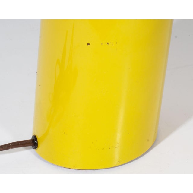 Mid-Century Slanted Yellow Metal Tube Desk Lamp | Chairish