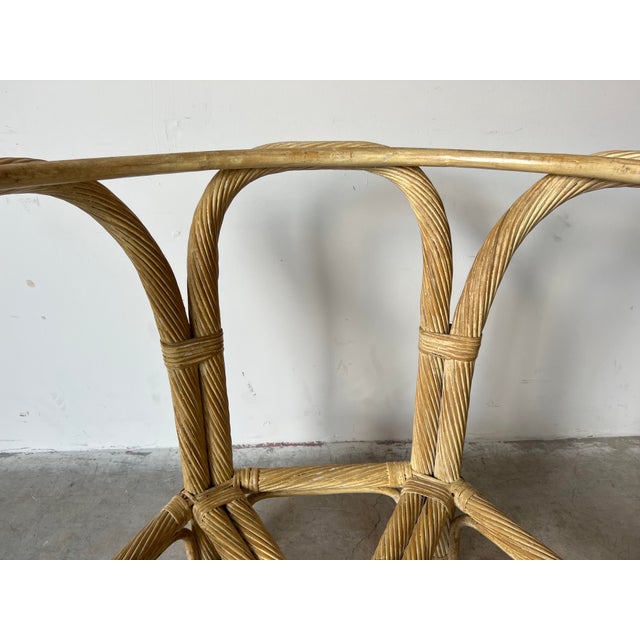 McGuire - Style Cerused Twisted Rattan Dining Table Base | Chairish