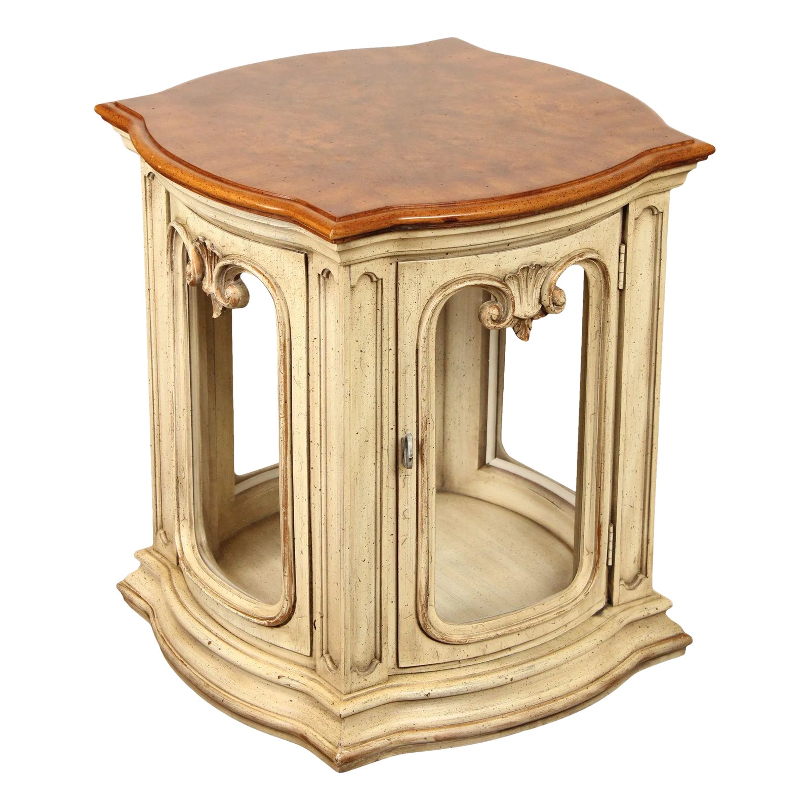 Tuscan Style Vitrine Display Side Table | Chairish