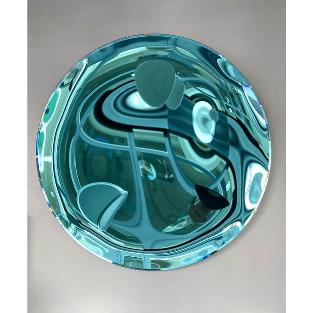 Contemporary Acquamarina Curve Mirror, Italy | Chairish