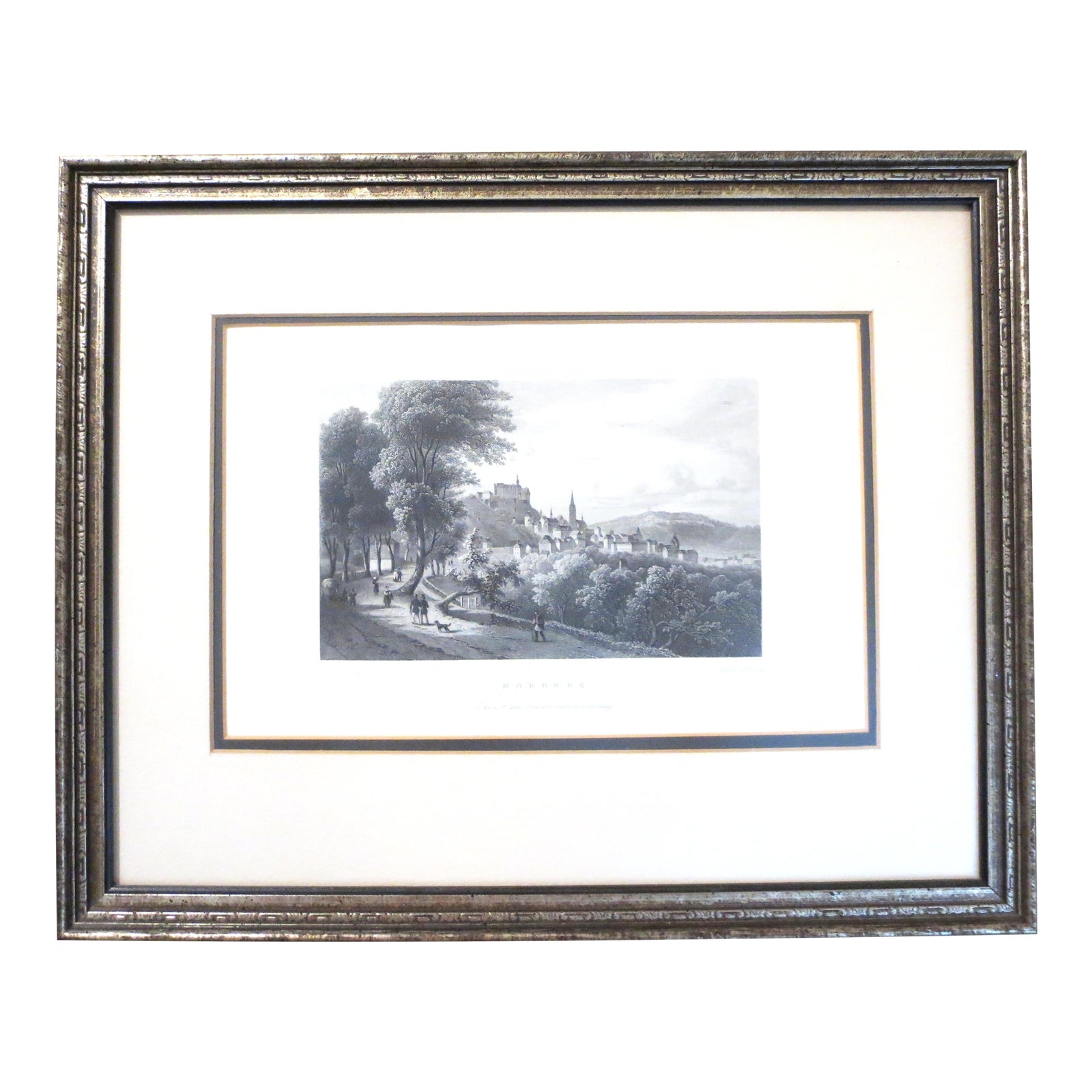 Antique Marburg Germany Original Steel Engraving | Chairish