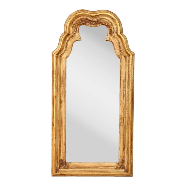 Vintage Italian Painted Keyhole Mirror | Chairish
