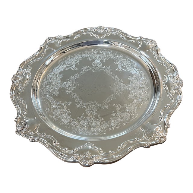 Vintage Gorham Silverplate Round Tray | Chairish