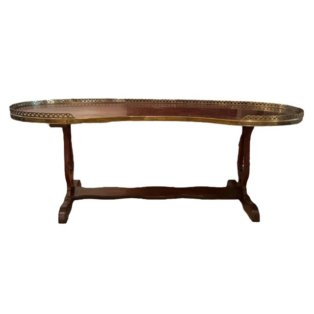 Vintage Traditional Federal Style Mahogany & Burl Wood Kidney Shaped ...