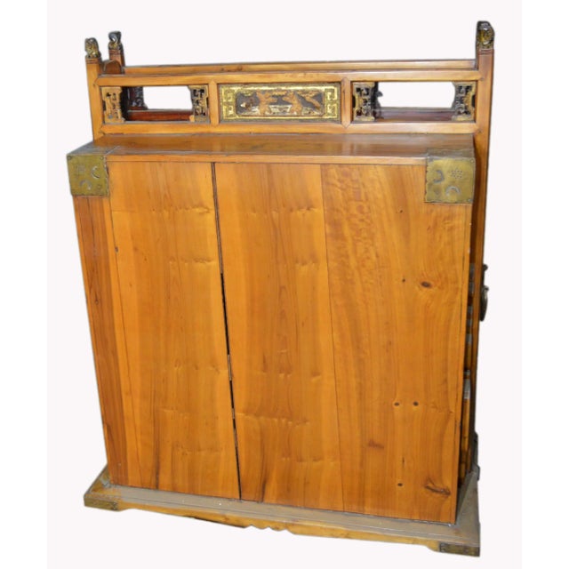 19th Century Chinese Dowry Chest With Fretwork and Carved Gilt ...