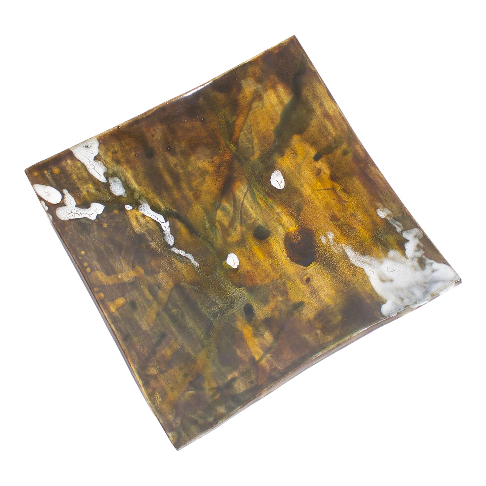 Toshiko Takaezu Signed Studio Pottery Tile Plate | Chairish