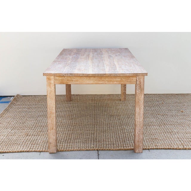 Whitewash Rustic Parson 7’ Dining Table | Chairish