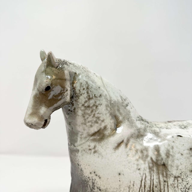 Gray Raku Horse Sculpture - Short | Chairish