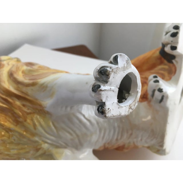 Italian Ceramic Collie Dog Lassie Statue | Chairish