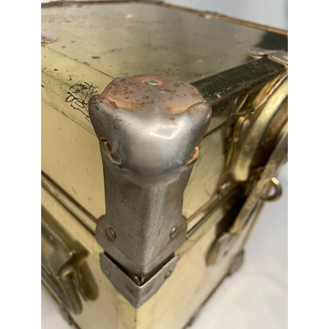 Vintage Nautical Style Polished Brass Trunk, Small | Chairish