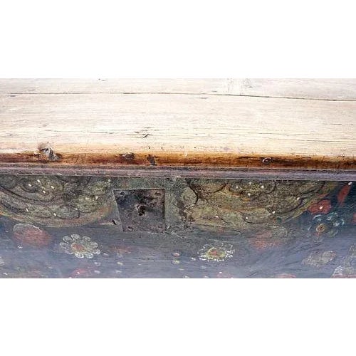 Dutch Colonial 18th Century Dowry Chest Hand Painted Details | Chairish