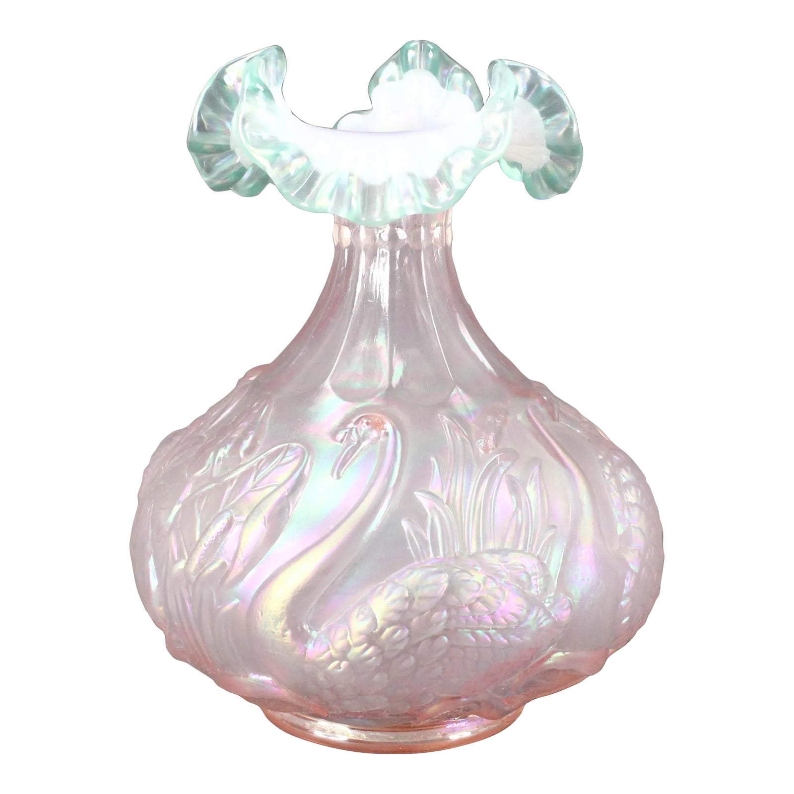 Mid 20th Century George Fenton Signed Opalescent Iridescent Pink ...