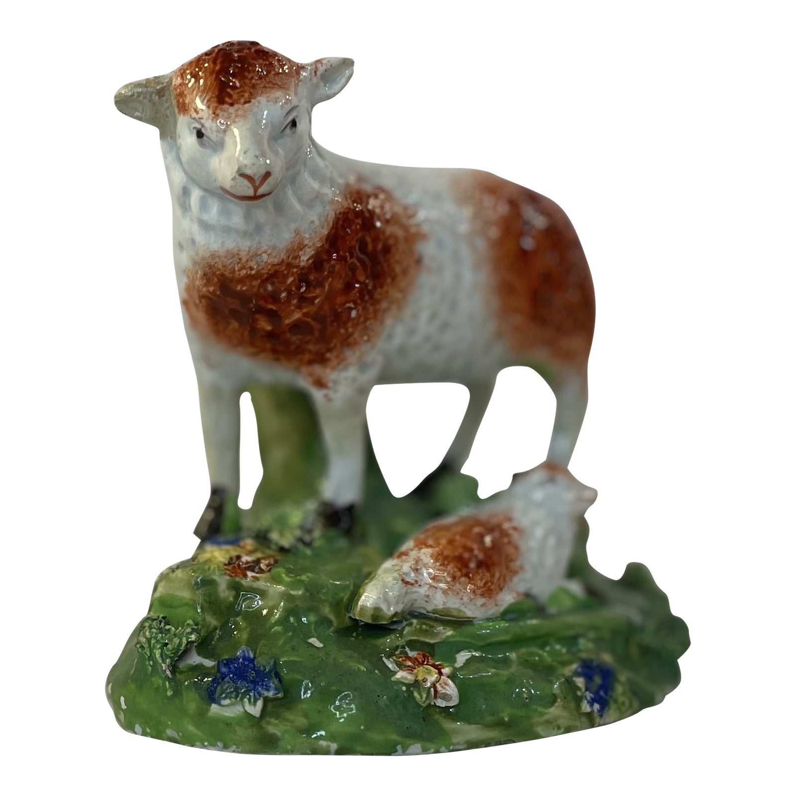 Early 19th Century Staffordshire Ceramic Sheep Standing With Lamb on ...