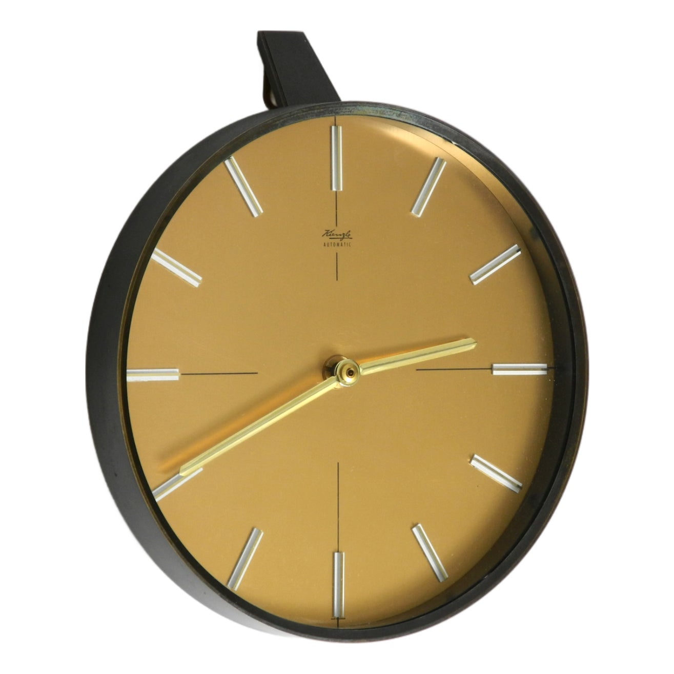 Mid-Century Modern Wall Clock in Bronze and Brass from Kienzle, 1960s ...