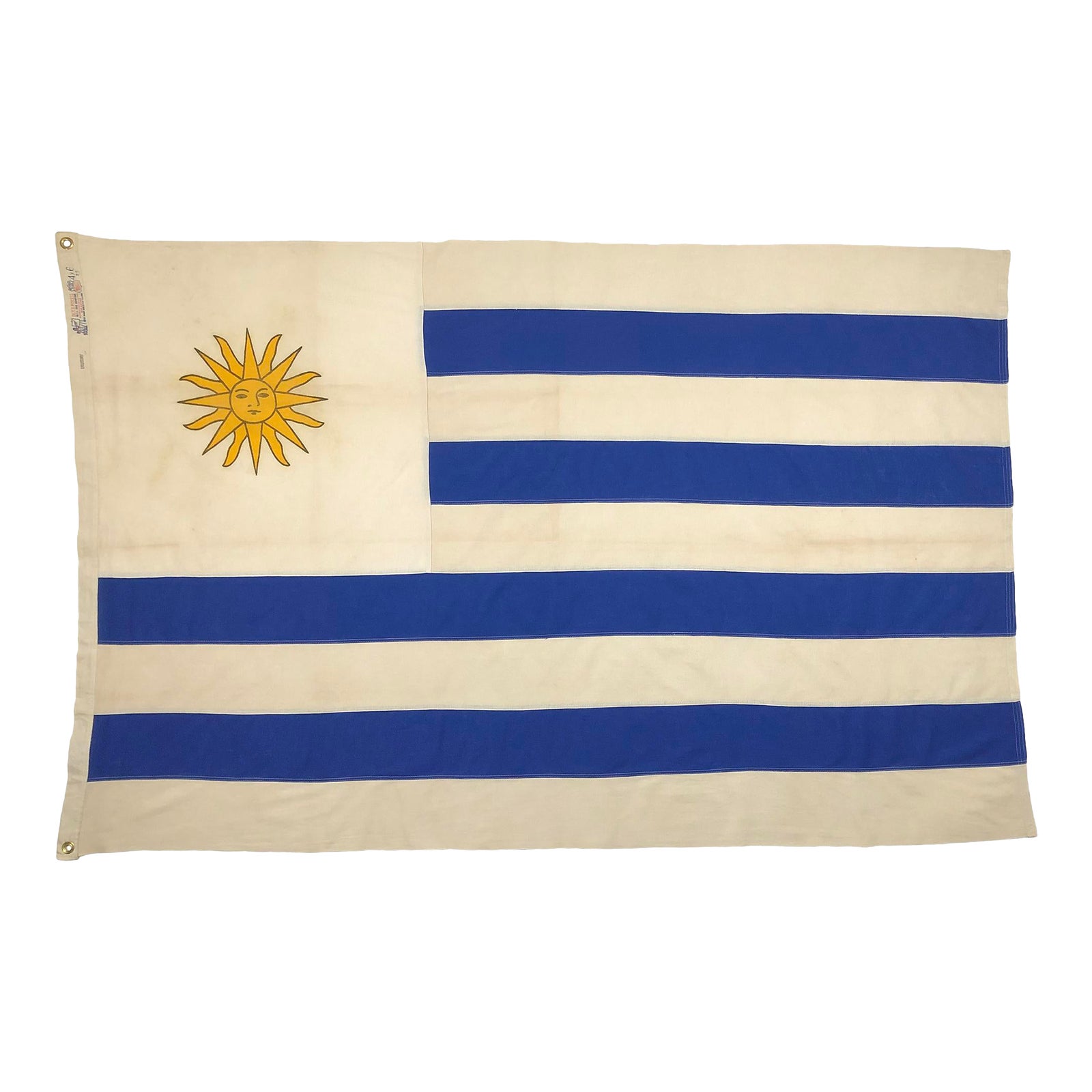 Large Vintage Cotton Uruguay Sun Flag | Chairish
