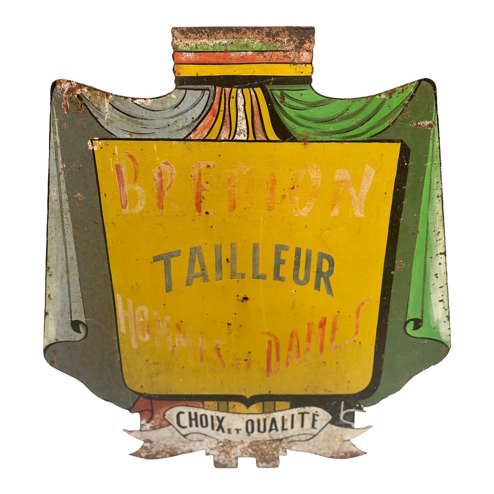 Antique Hand Painted French Tailor Sign | Chairish