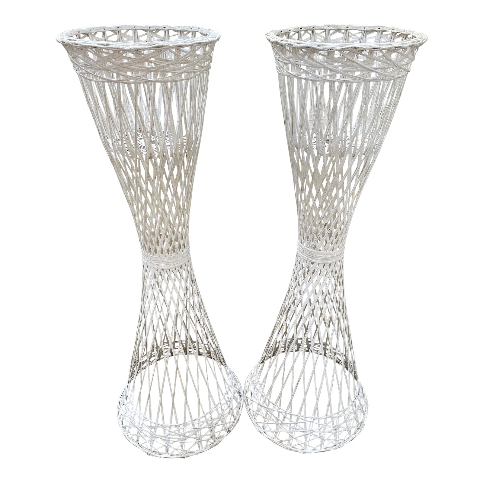 Vintage Russell Woodard Mid Century Spun Fiberglass Tall Fern Stands, a ...