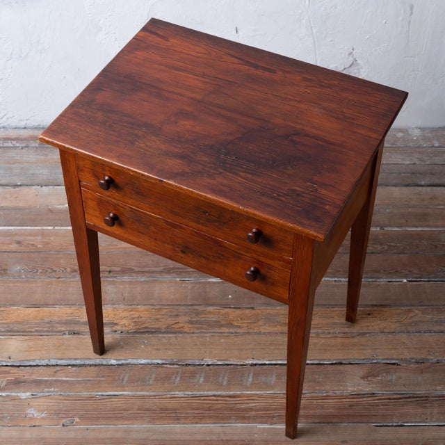 Georgia Yellow Pine Table Side Table | Chairish