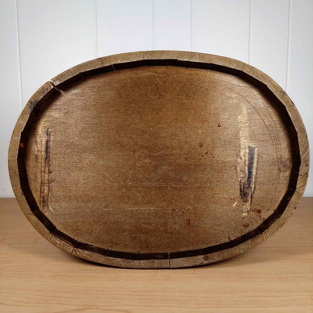 Late 20th Century Vintage Wooden Hand Painted Barrel Box | Chairish