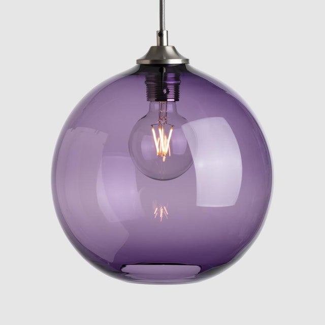 Pick-N-MIX Pendant Ball Large - Plain Purple Glass Colour | Chairish