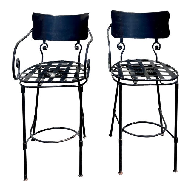 Hand Forged Heavy Iron Spanish Revival Mexican Bar Stools - Set of 2 ...