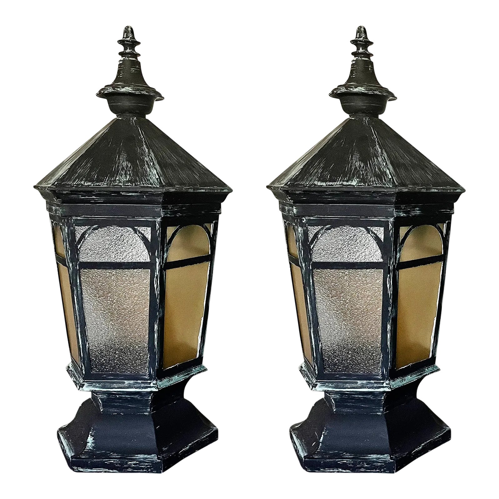 Antique Exterior Post Lanterns - a Pair | Chairish
