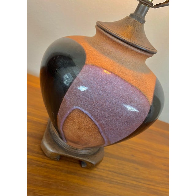 Mid Century Modern Drip Glaze Ceramic Table Lamp | in the Style of ...
