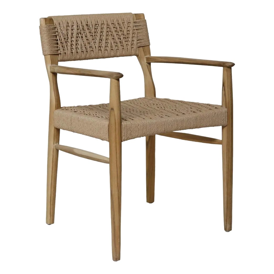 Artesia Rhona Natural Wooden Patio Dining Chair | Chairish
