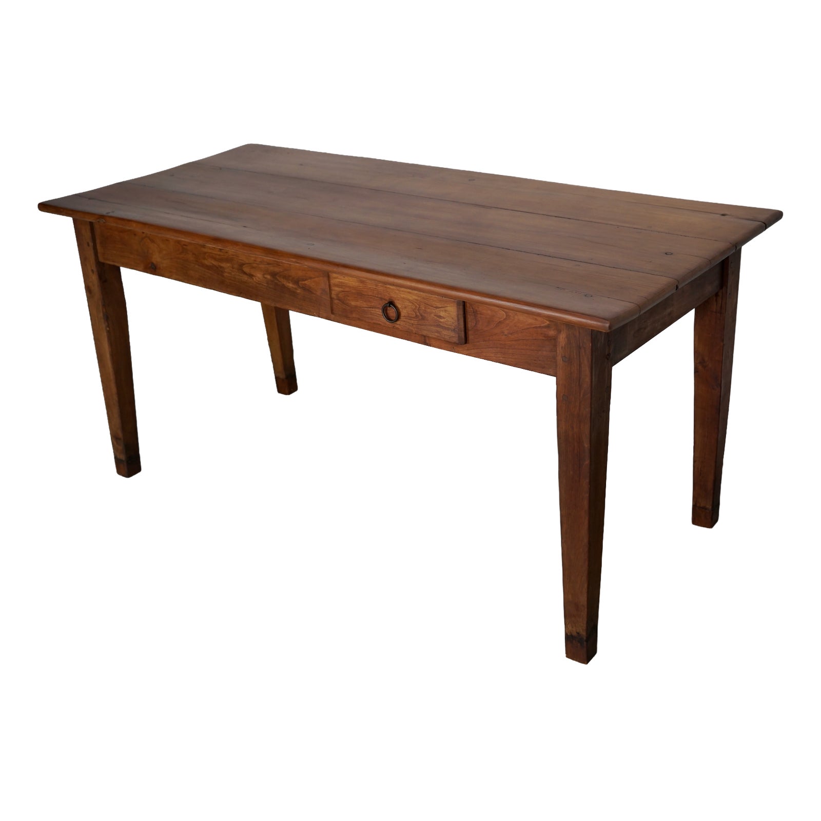 20th Century Rustic Farmhouse French Fruitwood Dining Table, 1890s ...