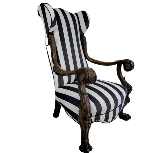1860s Rococo Revival Wingback Chair | Chairish