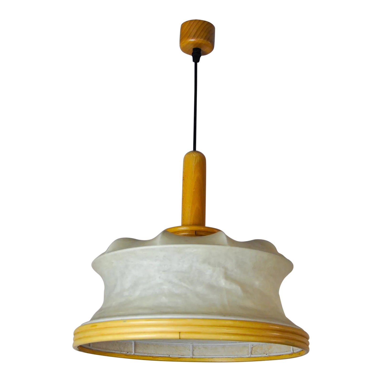 Cocoon" Suspension, Resin and Pine, Italy, 1970 | Chairish