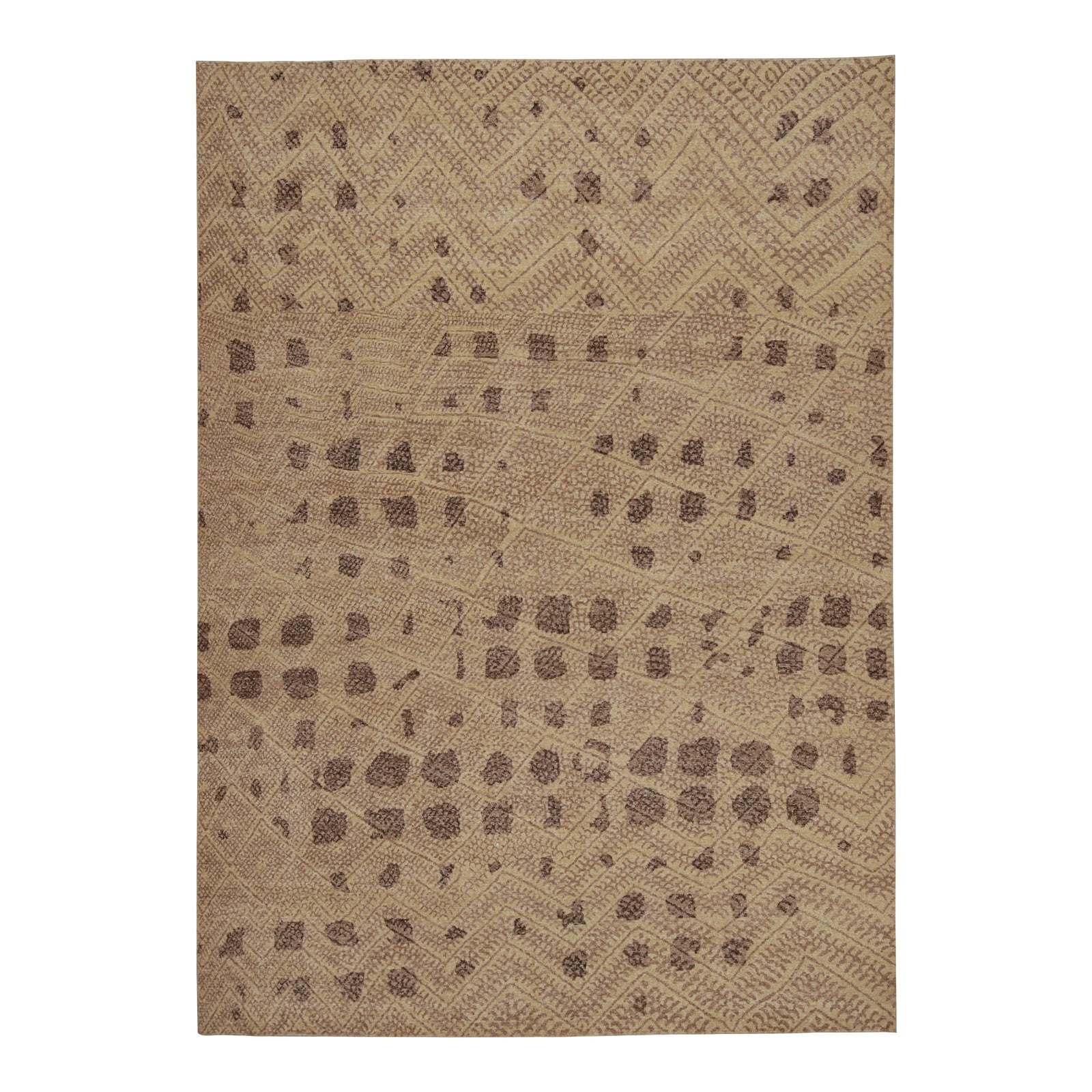 Rug & Kilim’s Oversized Moroccan Style Rug With Beige-Brown Geometric ...