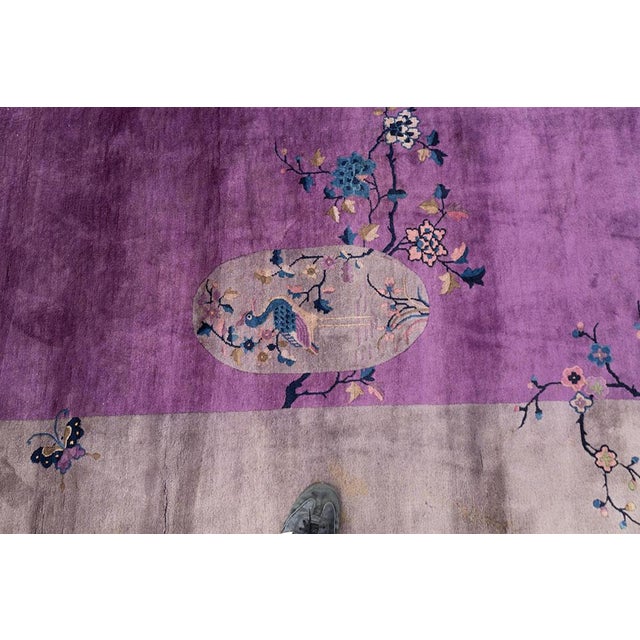 Antique Purple Ground Art Deco Chinese Rug - 8' X 10' | Chairish