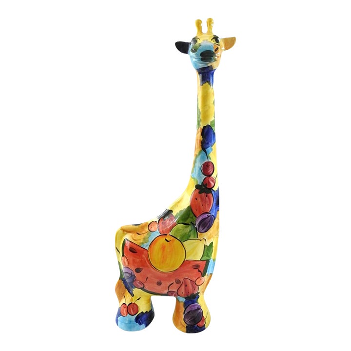 1990 Anatoly Turov Ceramic Fruit Giraffe Statue, Signed | Chairish