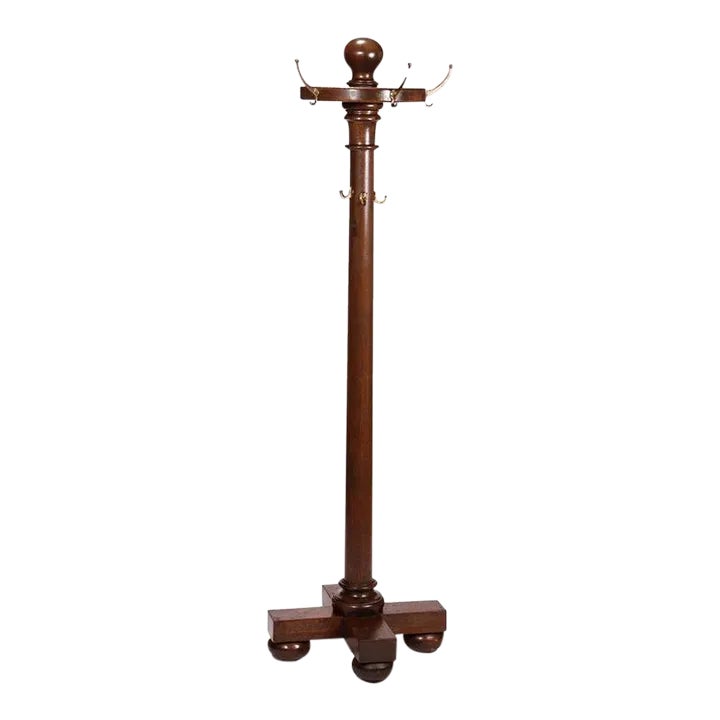 Antique Arts & Crafts Mahogany Hall Hat Rack circa 1910 | Chairish