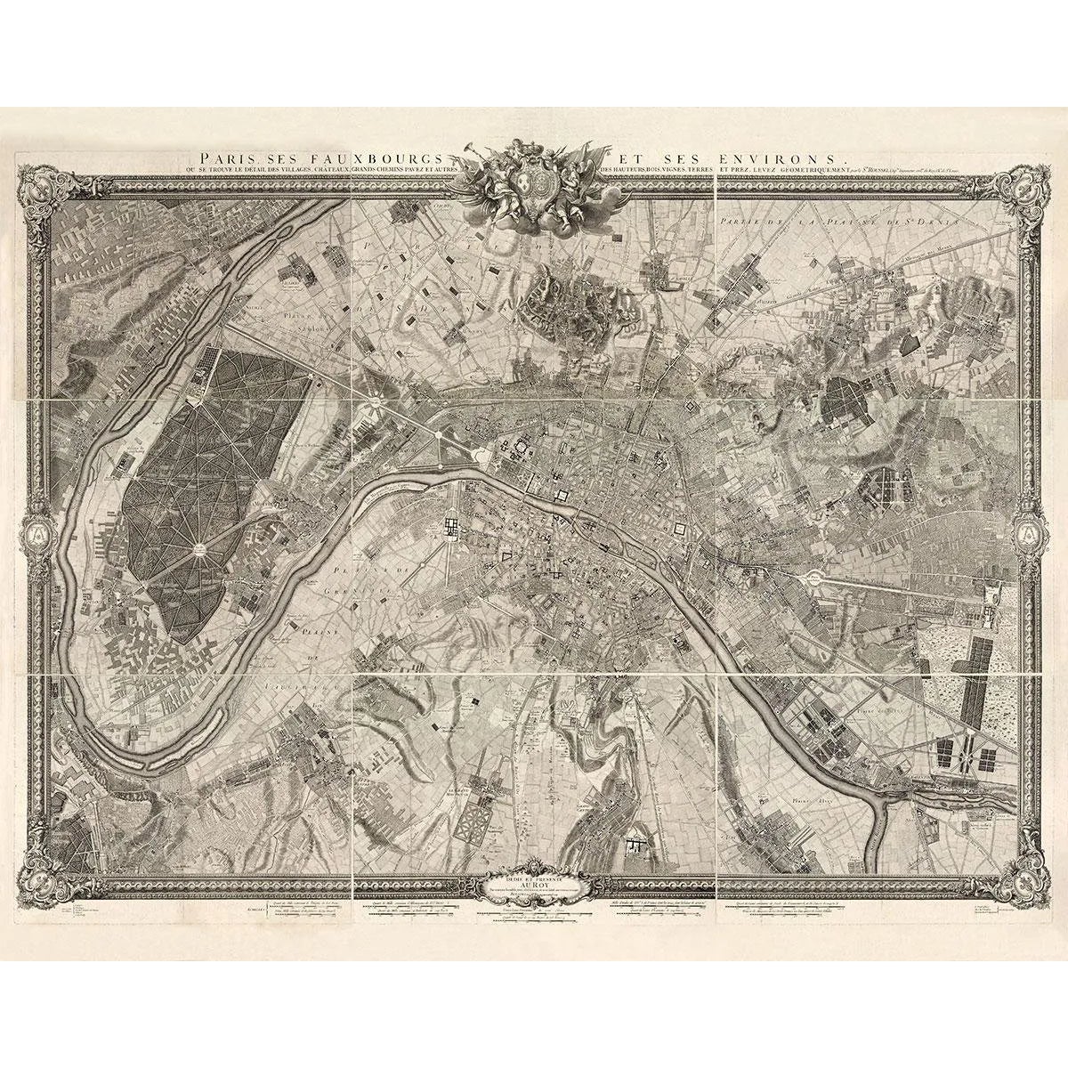 Restored 1733 Antique Paris Map | Chairish