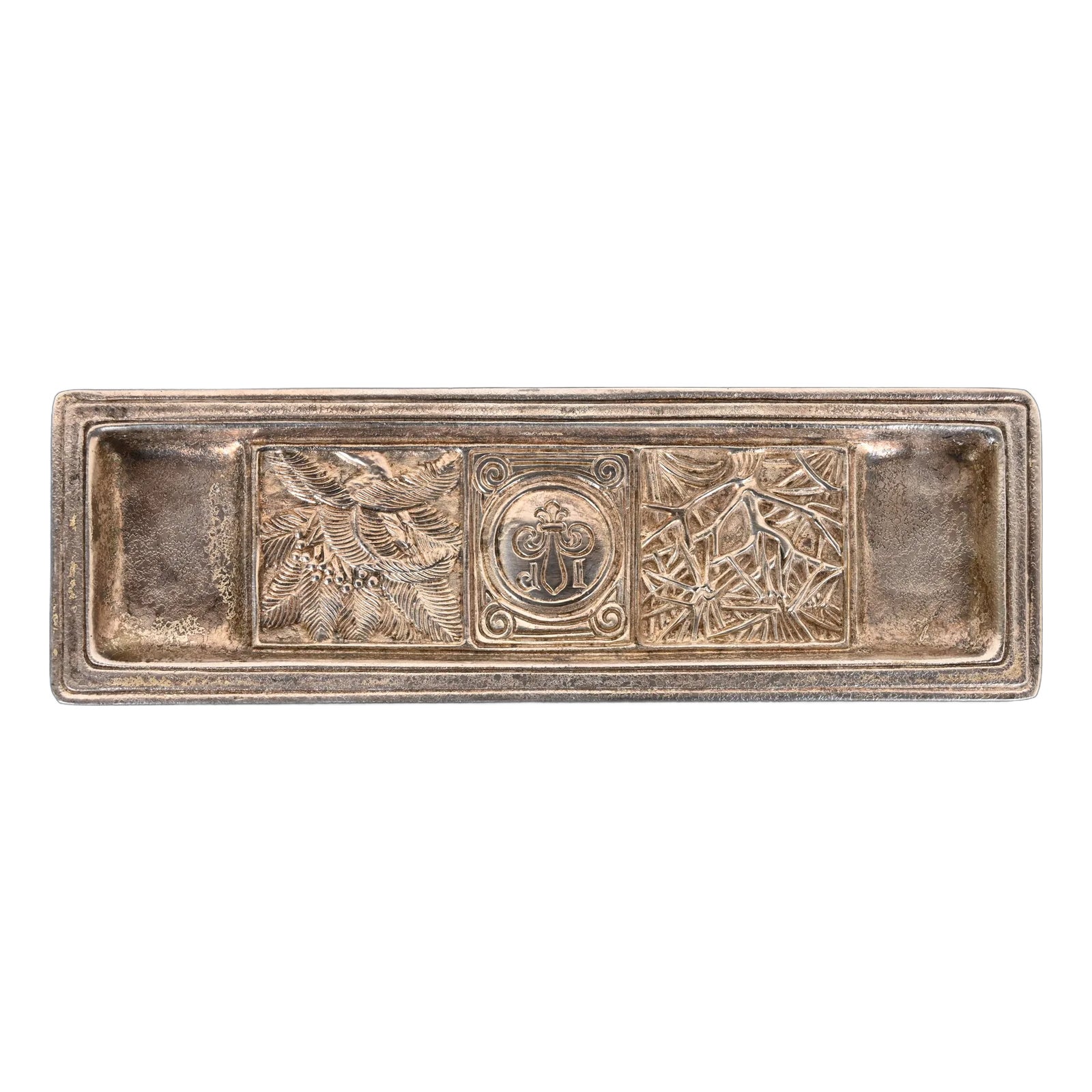 Tiffany Studios New York Bookmark Pattern Silver Gilt Bronze Pen Tray ...