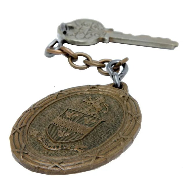 1920s Historical American Bronze Fob With Key | Chairish
