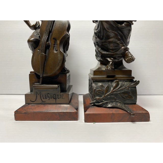 Antique Ruffino Besserdich Bronze Sculptures of Muses - a Pair | Chairish