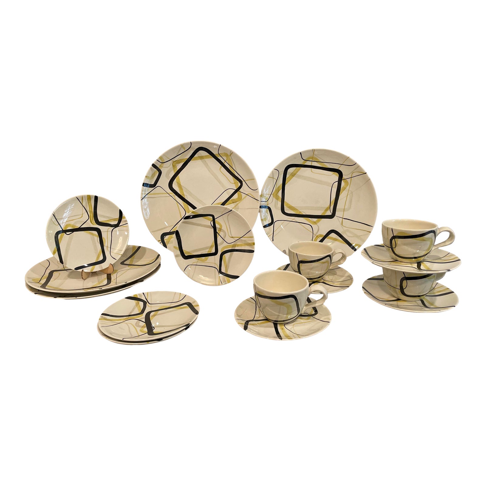 Vintage Mid Century Red Wing “Smart Set” Atomic Style Dinner Set ...