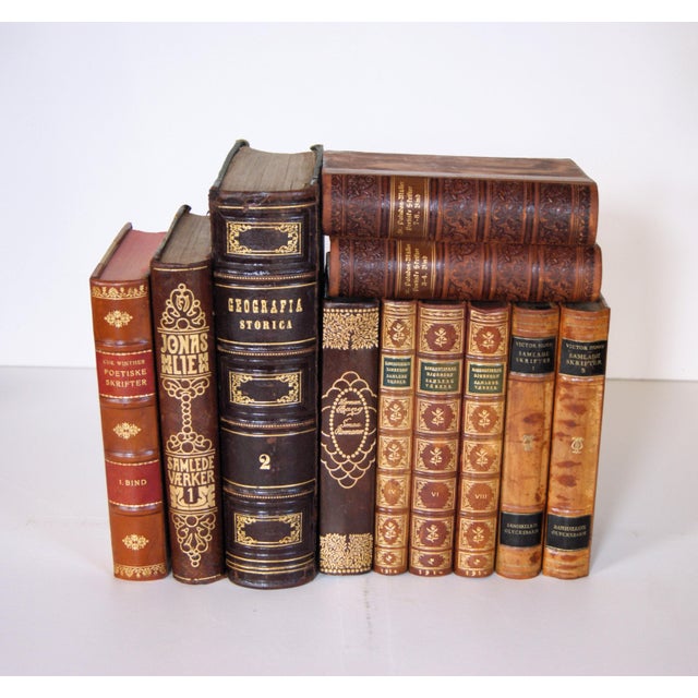 Set of 90 Antique Leather Books From Early 1900 With Decorative Gilding ...