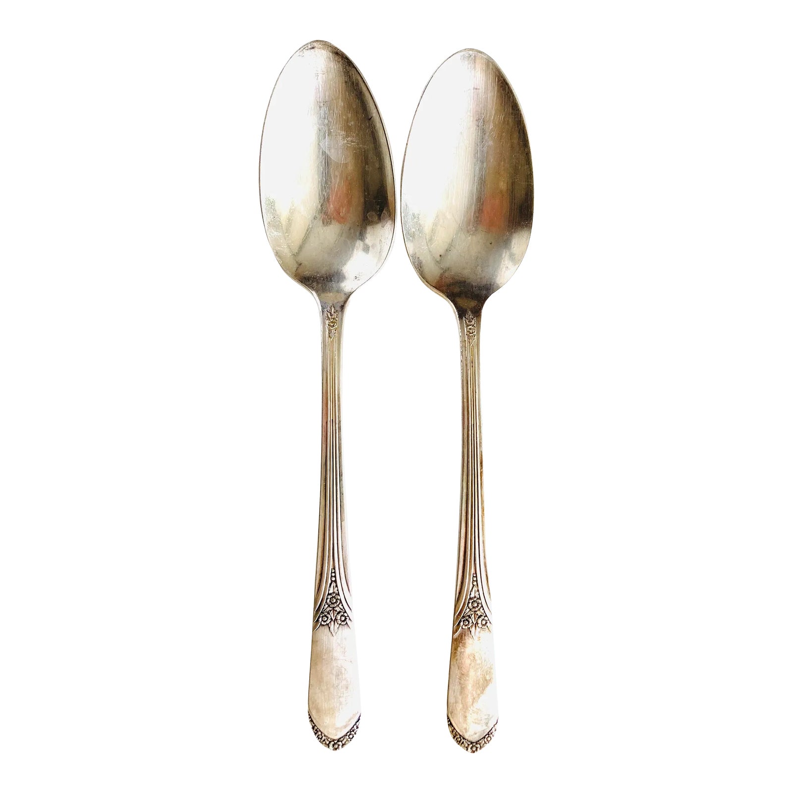 1930's Wm Rogers Is Silver Plated Serving Spoons- Set of 2 | Chairish