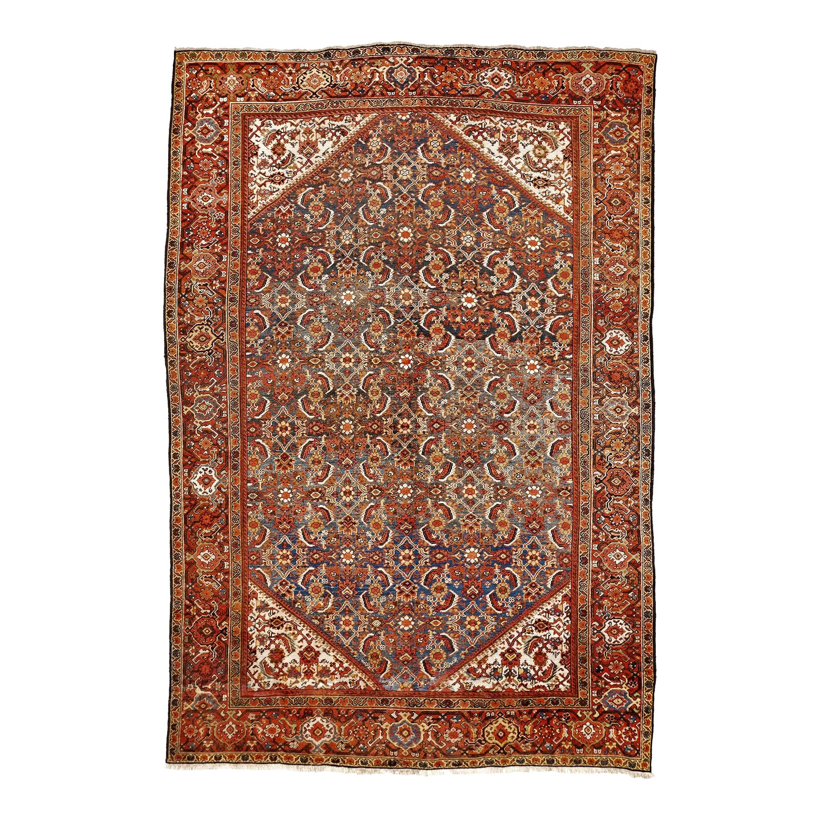 Antique Hand-Knotted Persian Sultan Abad Rug. 8'10"x 13' | Chairish