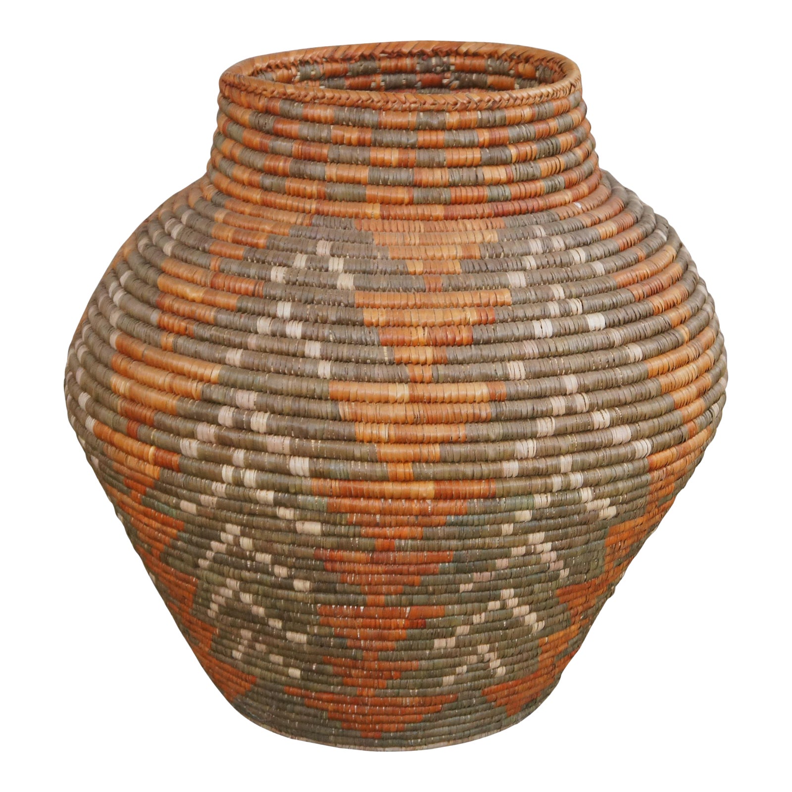 Late 20th Century Large Hand Woven Decorative Southwestern Feather Pull ...