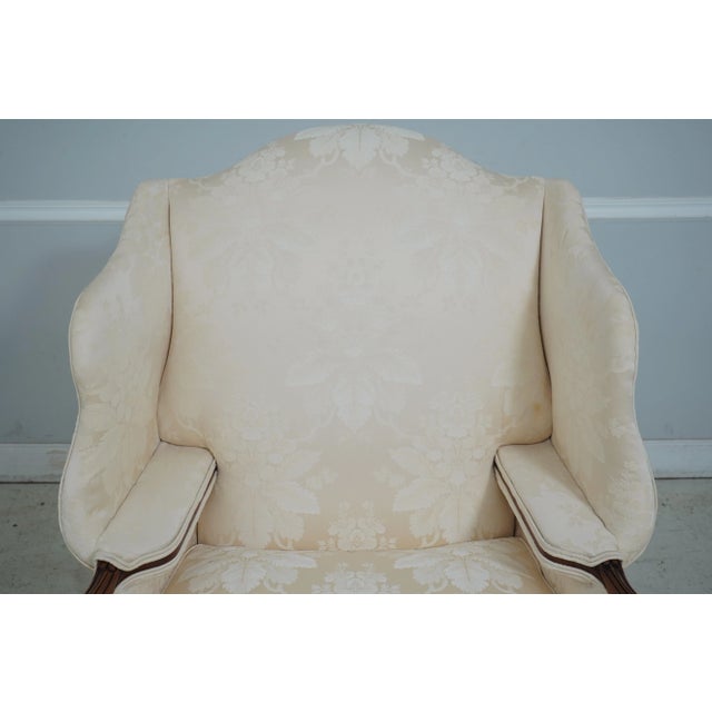 Harden French Louis XV Style Damask Wing Chair | Chairish