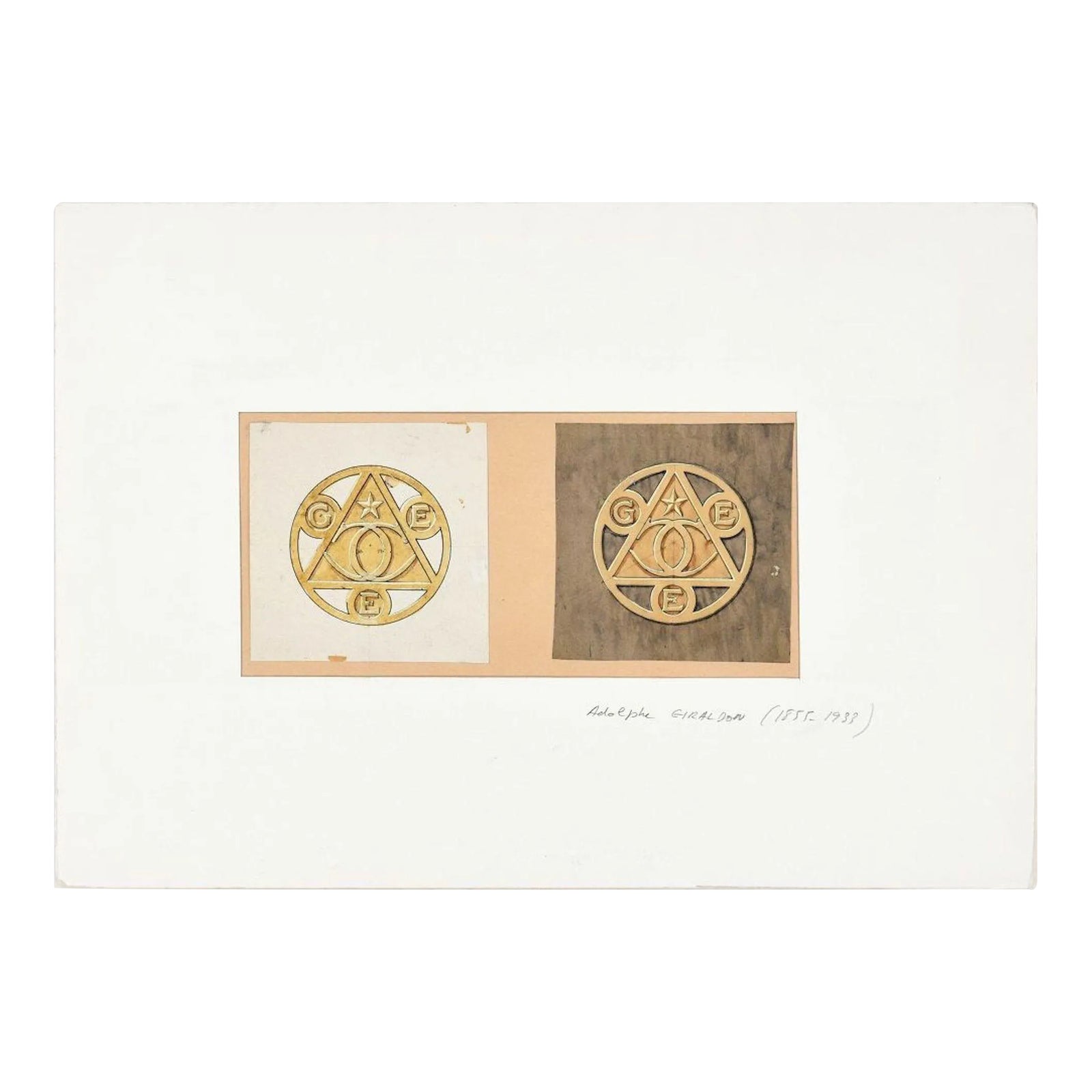 Symbols - Original China Ink and Watercolor by A. Giraldon - Early 20th ...