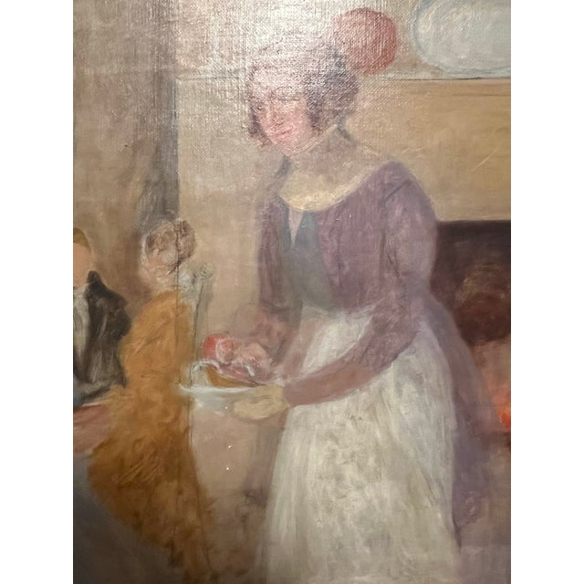 Early 19th Century Early American Social Realism Oil on Canvas Painting ...