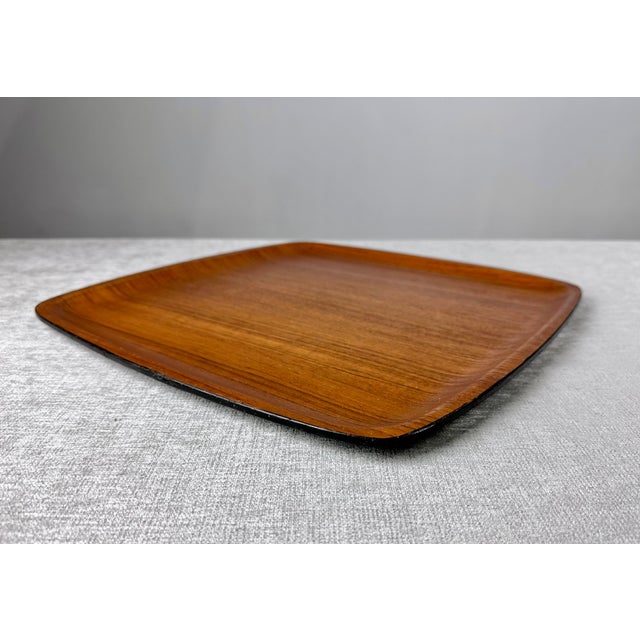 Mid Century Modern Japanese Teak & Black Lacquer "Contempo" Serving ...