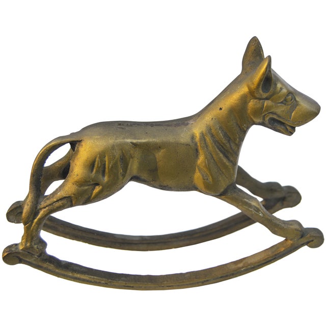 Midcentury Brass Rocking Dog | Chairish